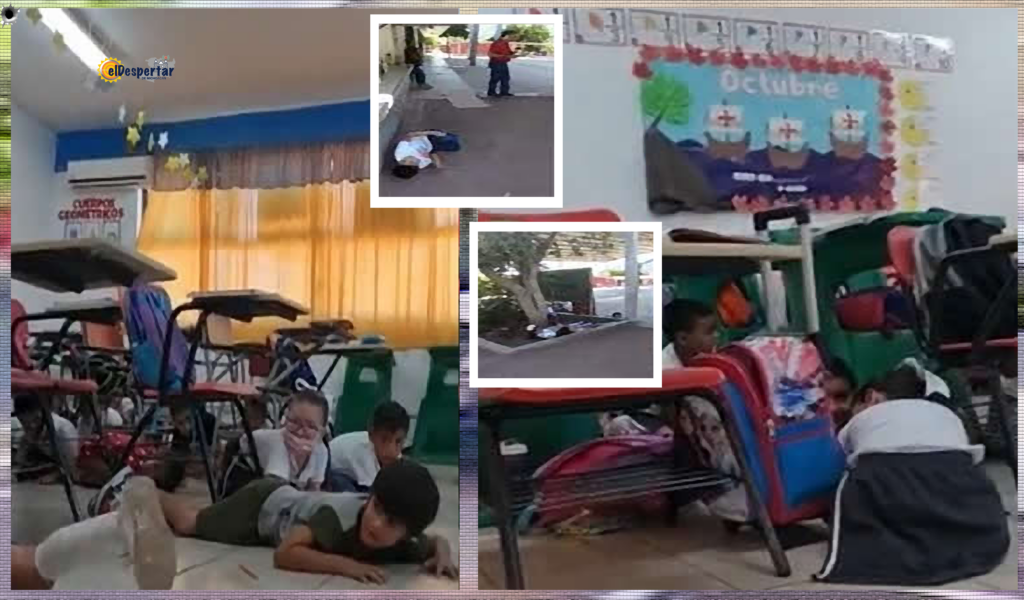 Video: el momento en que alumnos se resguardaron pecho tierra por ...